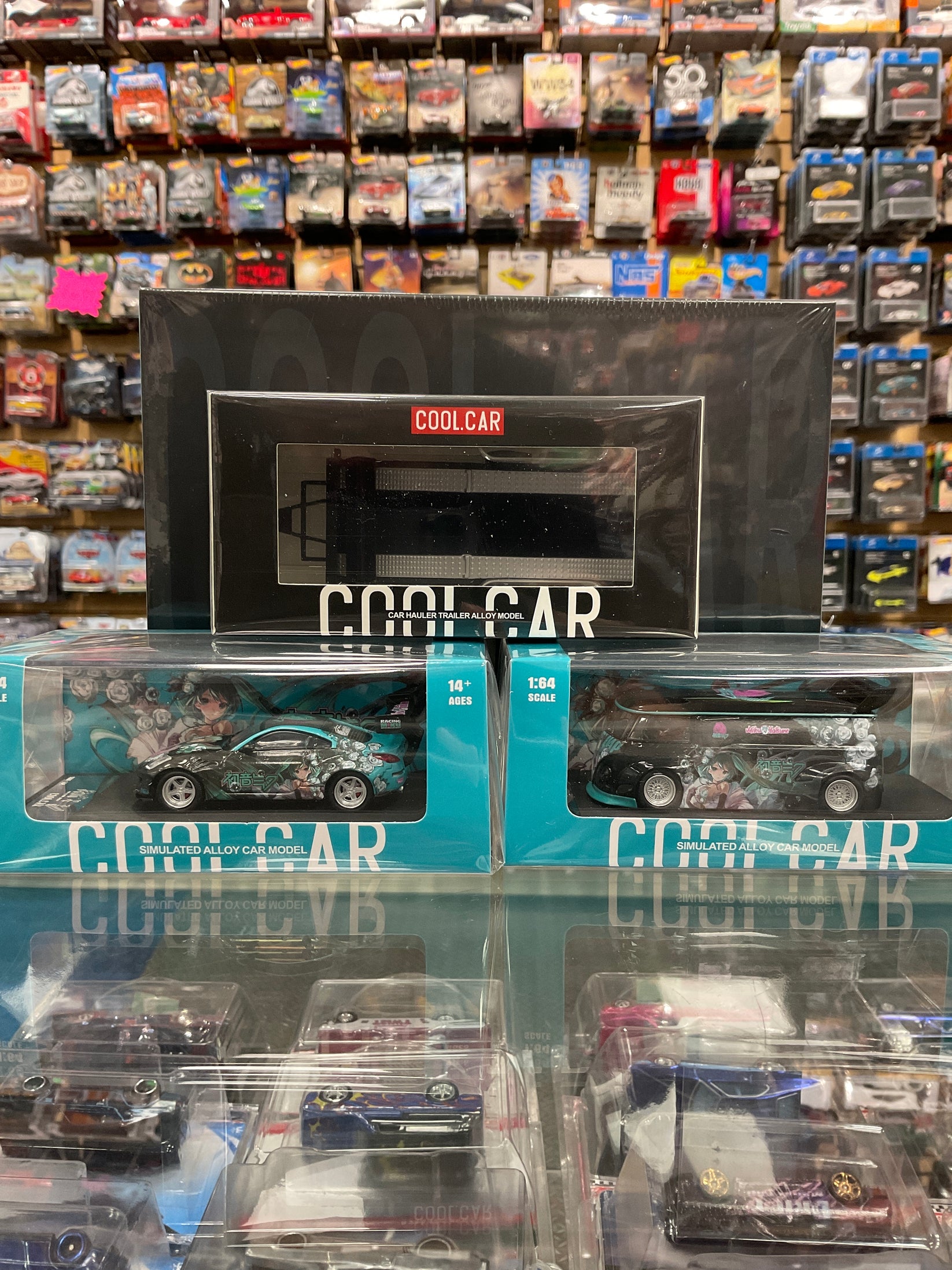 Cool car hatsune miku set of 350z, vw T1, and trailer – Diecastz